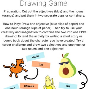 Adjective Noun Mix up Drawing Game - Brain Breaks, Parts of Speech ...