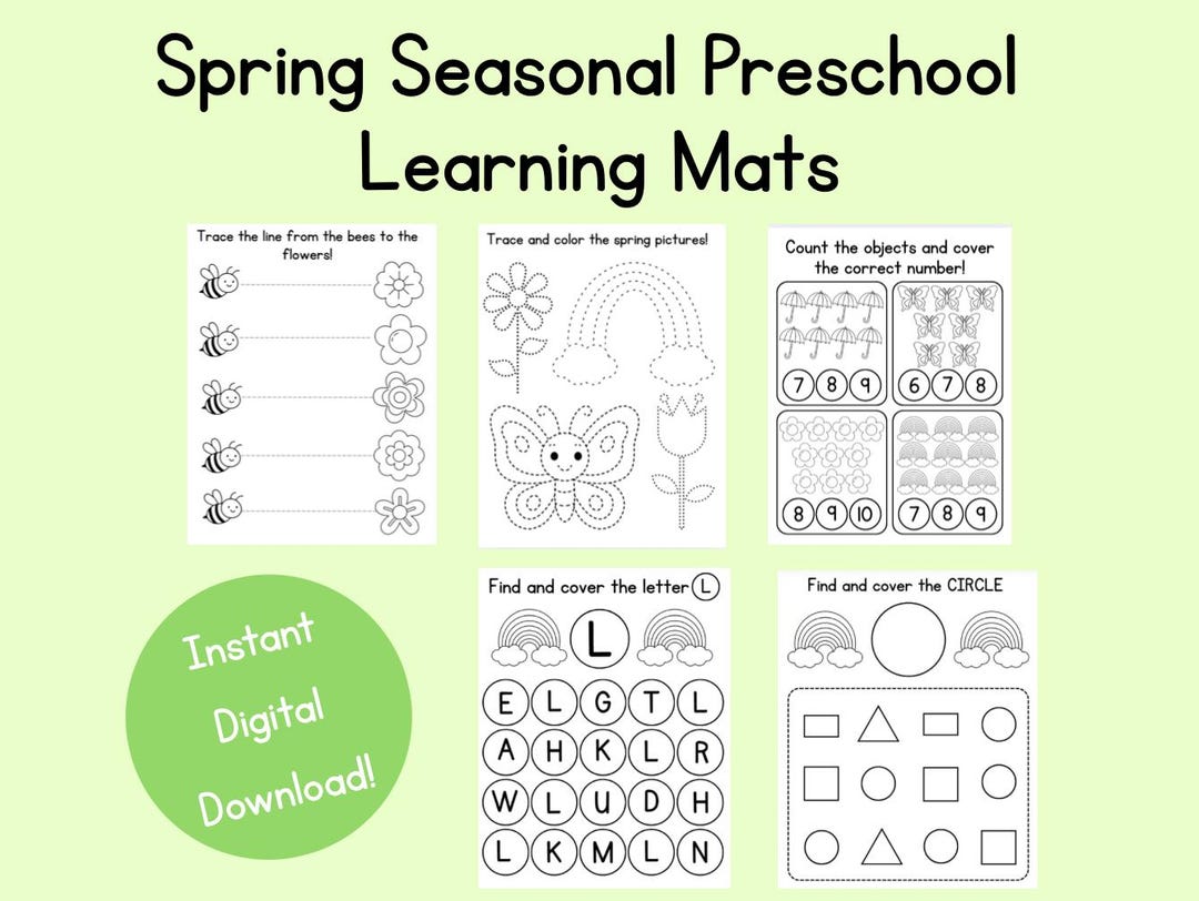 Spring Early Learning Printable Pack | Preschool Tracing, Counting ...