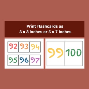 Numbers 1-100 Flashcards | Montessori School Tools | Pre-school ...