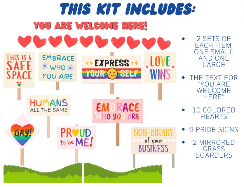 LGBTQ Pride Flag Bulletin Board Kit Gender Identities, Sexual ...