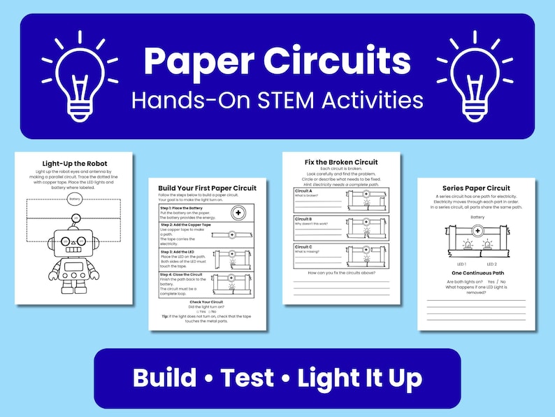 Paper Circuits STEM Activities for Kids | Hands-on Electricity Science ...