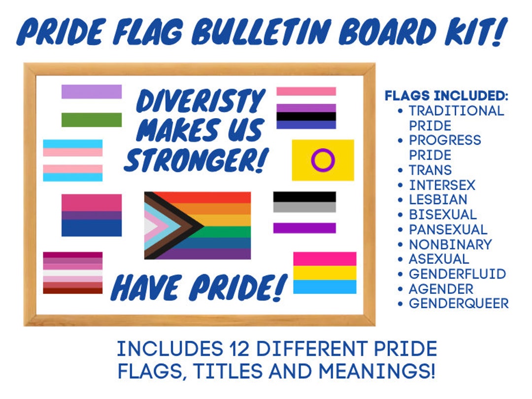 LGBTQ+ Pride Flag Bulletin Board Kit - Gender Identities, Sexual ...