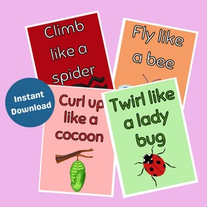 Insect Themed Movement Cards | Movement Breaks | Physical Activity ...