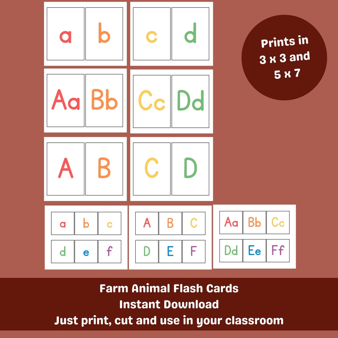 Alphabet A-Z Flashcards | Montessori School Tools | Pre-school ...