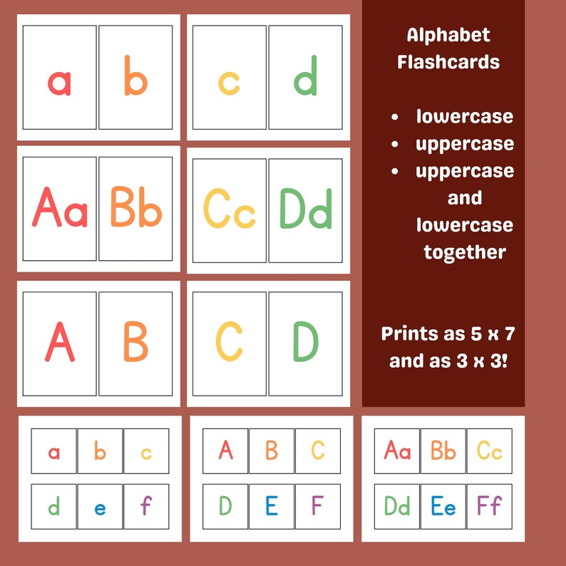 Alphabet A-Z Flashcards | Montessori School Tools | Pre-school ...
