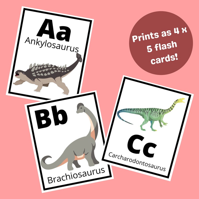 Dinosaur ABC Flashcards | Printable Alphabet Dino Practice | Letter ...