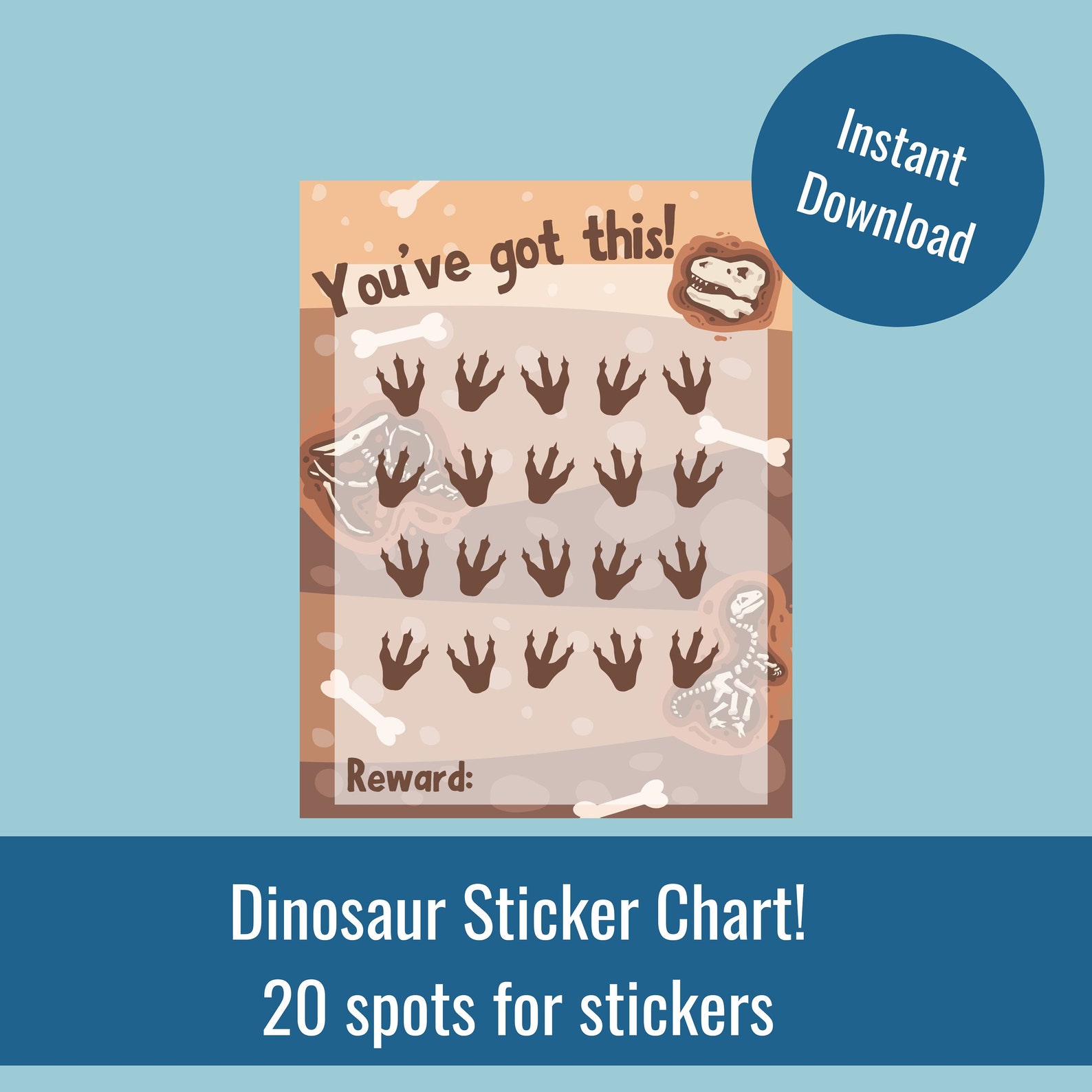 Printable Dinosaur Reward Chart | Dino Kids Behavior Chart | Instant ...