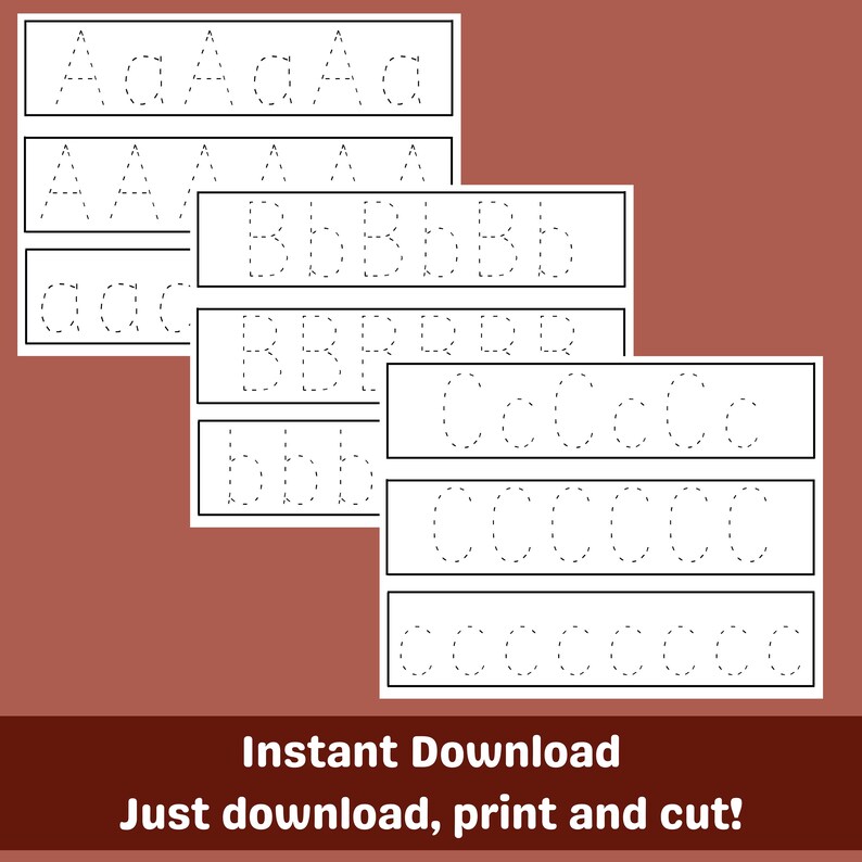 Alphabet A-Z Tracing Cards | Montessori School Tools | Pre-school ...