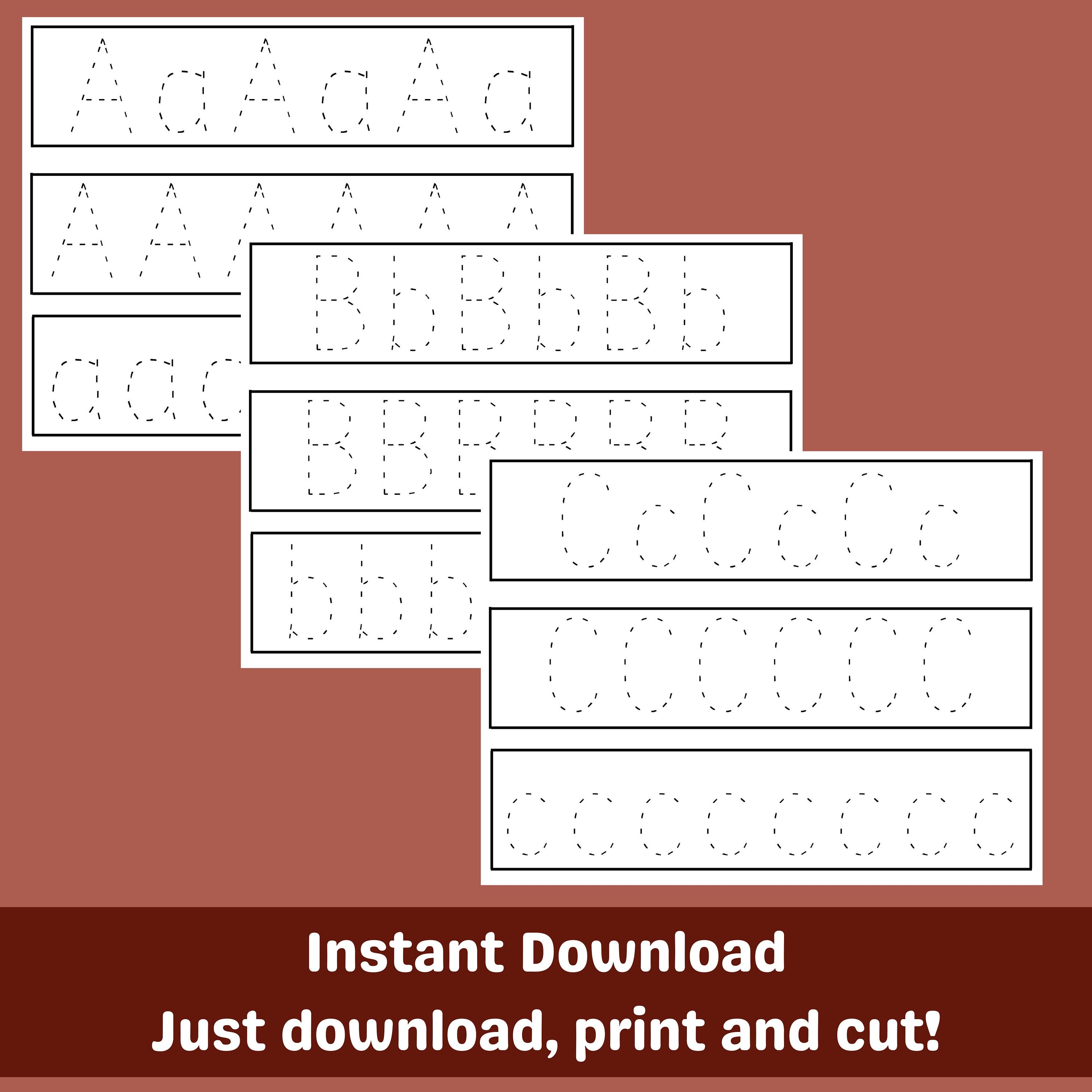 Alphabet A-Z Tracing Cards | Montessori School Tools | Pre-school ...