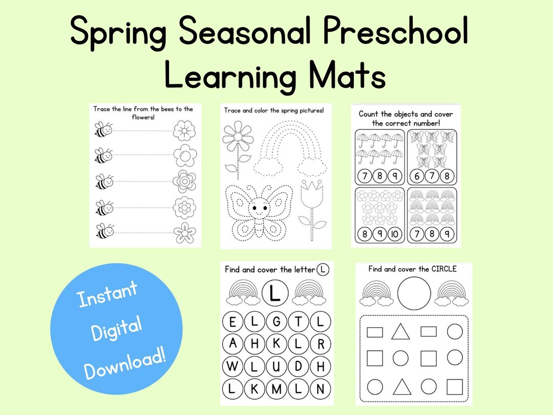 Spring Early Learning Printable Pack | Preschool Tracing & Counting ...