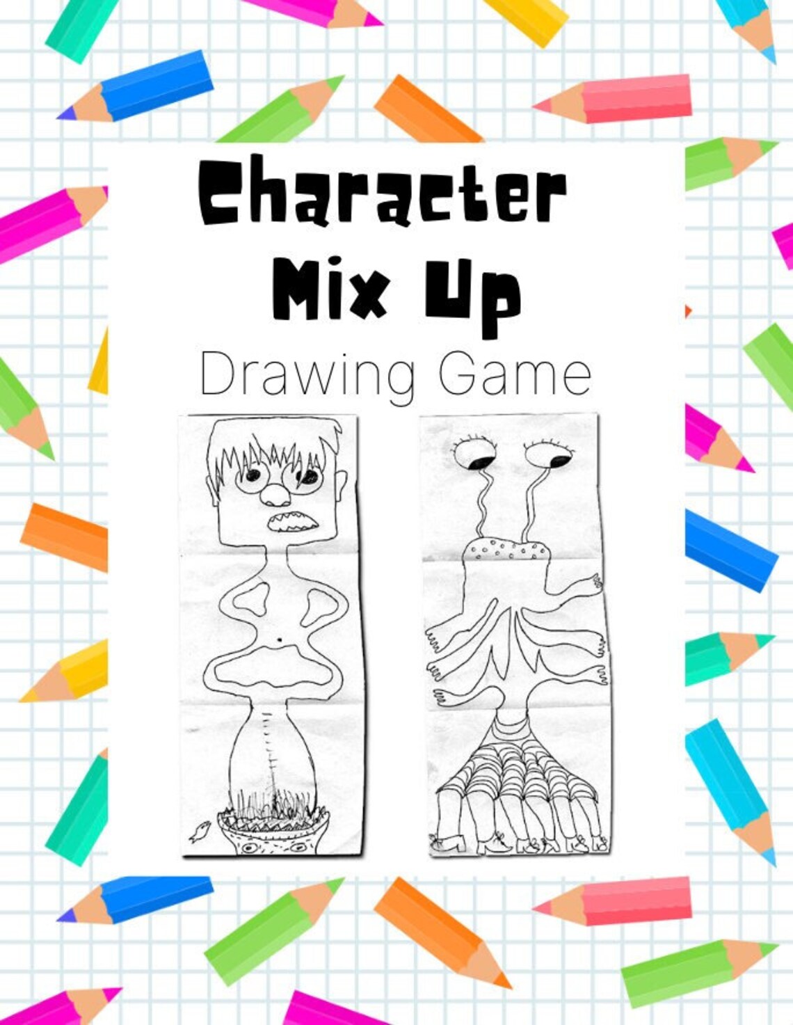 Character Mix up Drawing Game - Make a Classroom Book, Drawing Practice ...