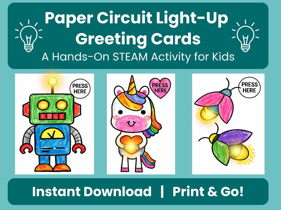 Paper Circuit Light up Greeting Cards | Kids STEAM Activity | STEM ...