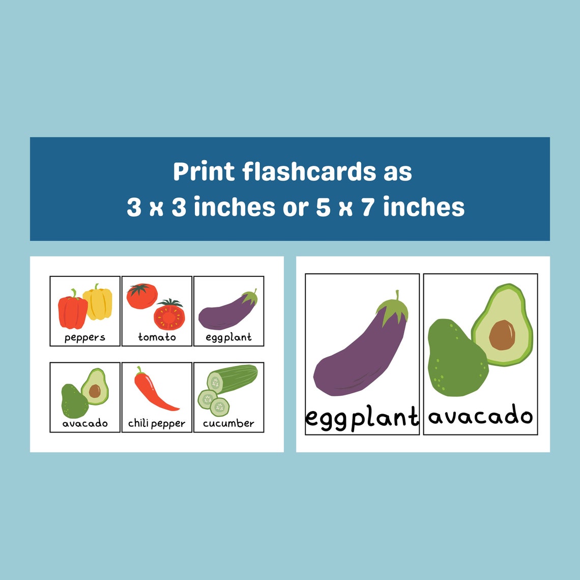 32 Fruit and Vegetable Flashcards | Montessori School Tools | Pre ...