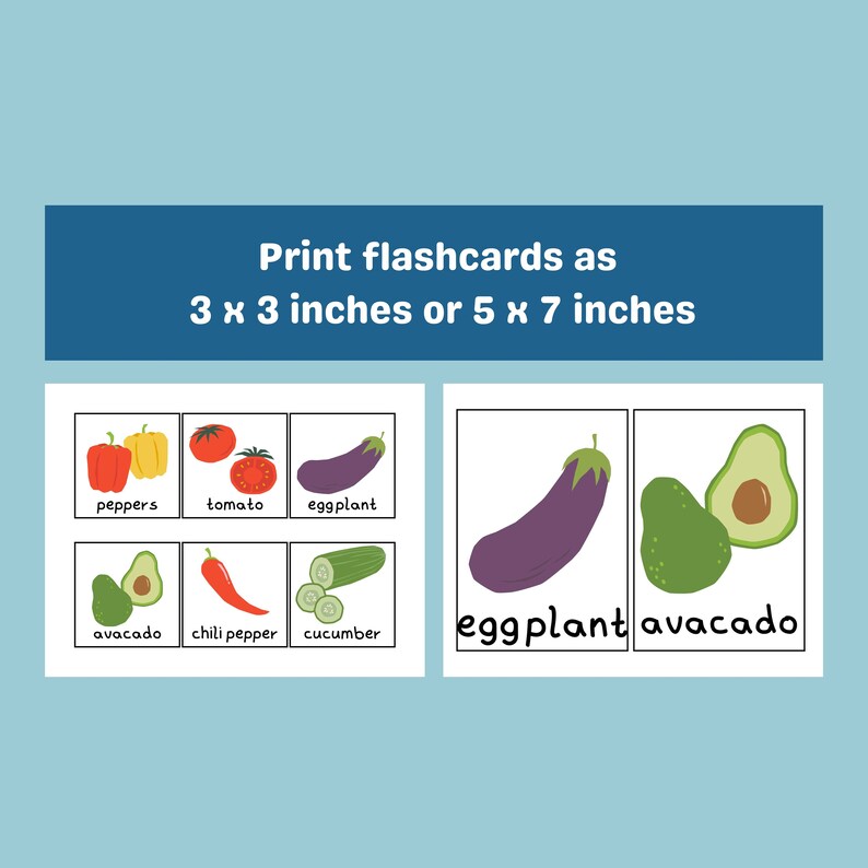 32 Fruit and Vegetable Flashcards | Montessori School Tools | Pre ...