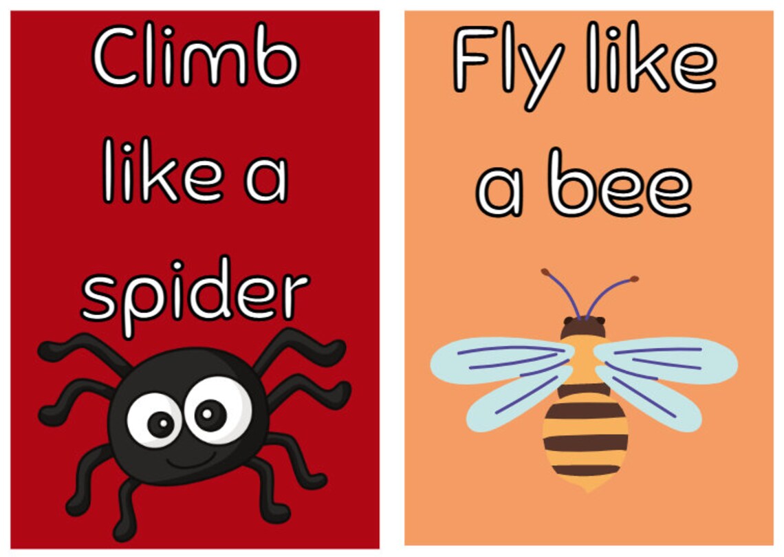 Insect Themed Movement Cards | Movement Breaks | Physical Activity ...