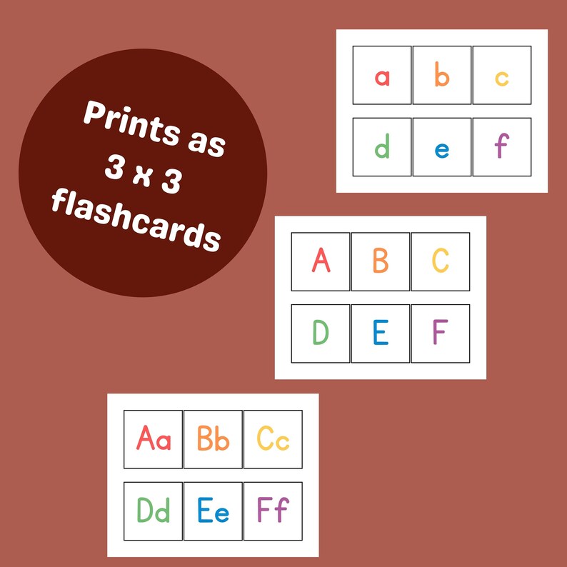 Alphabet A-Z Flashcards Montessori School Tools Pre-school Homeschool ...