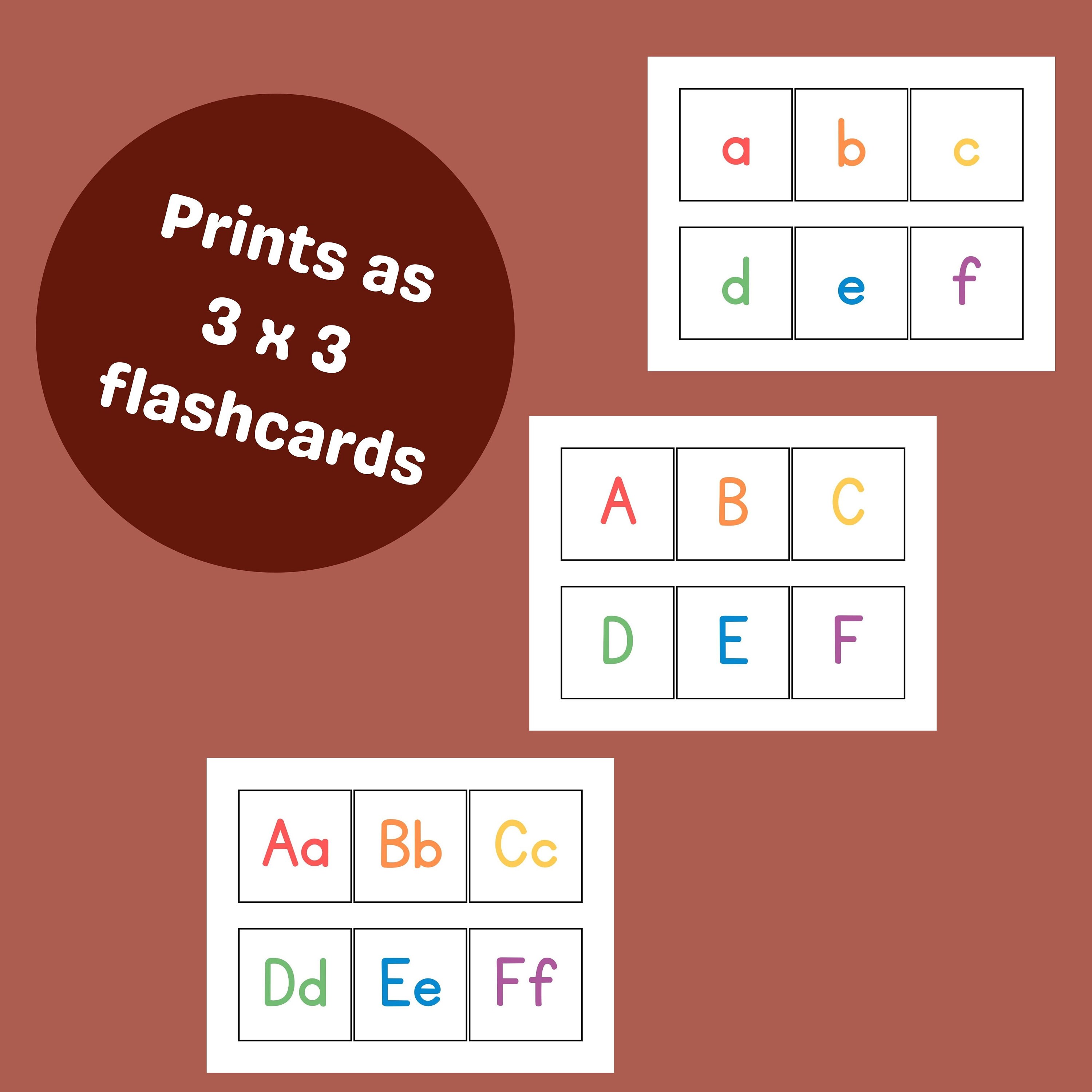 Alphabet A-Z Flashcards Montessori School Tools Pre-school Homeschool ...