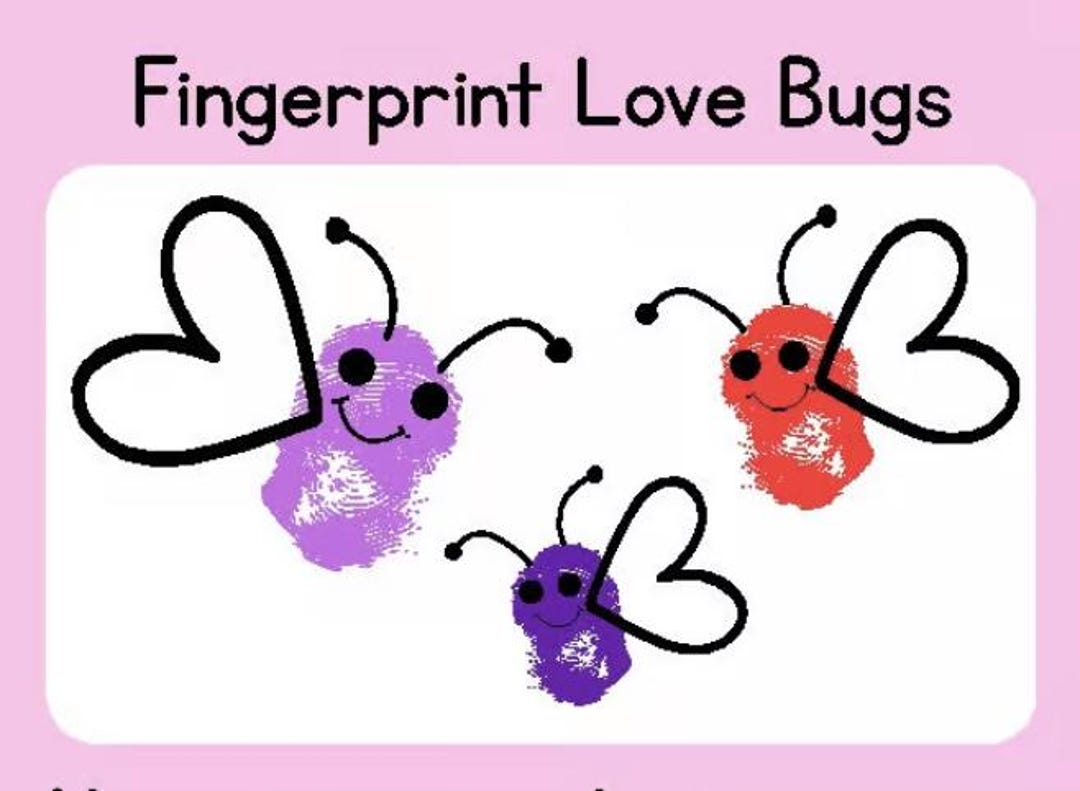 Love Bug Fingerprint Art | Valentine Craft Printable | Sensory ...