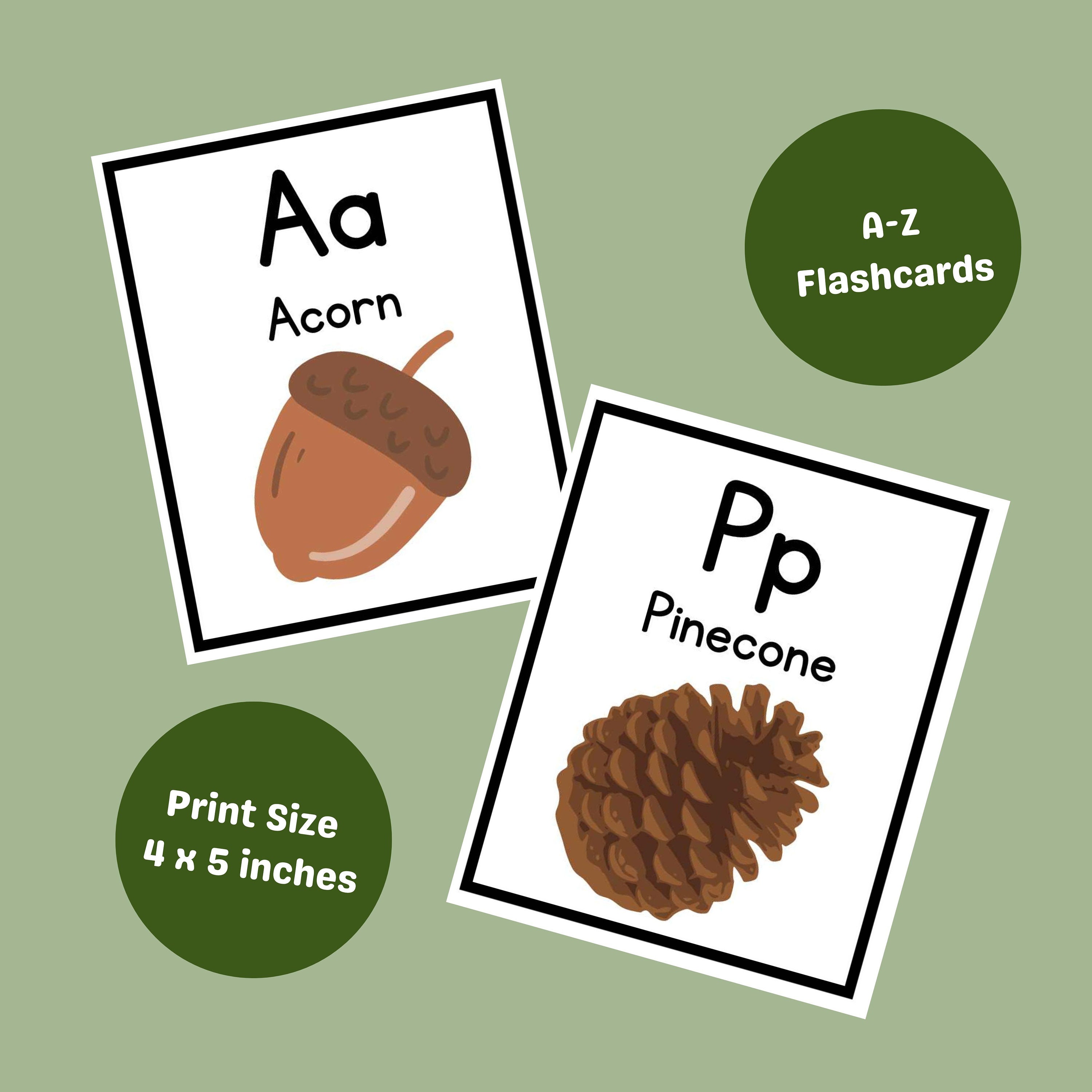 Nature ABC Flashcards | Printable Alphabet Natural Practice | Letter ...