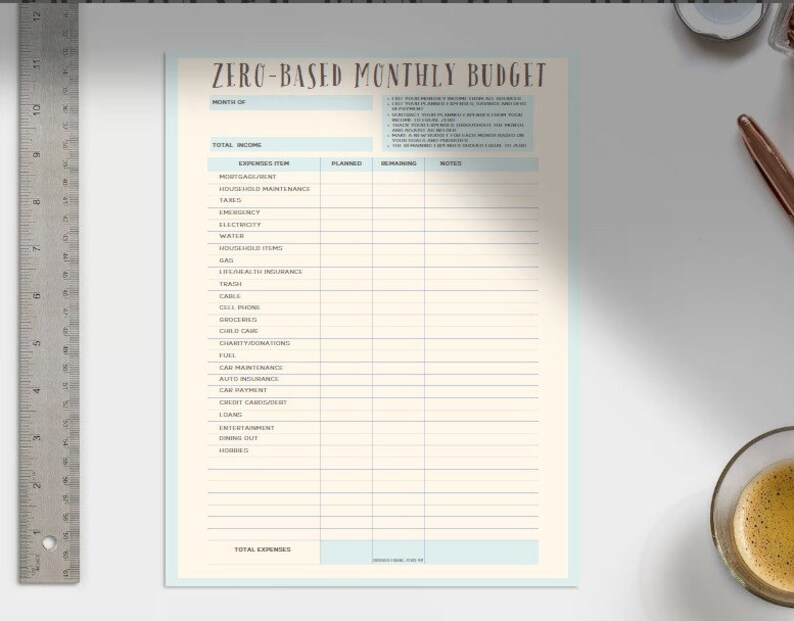 Zero-based Budget Planner - Personal Finance Organizer for Efficient ...