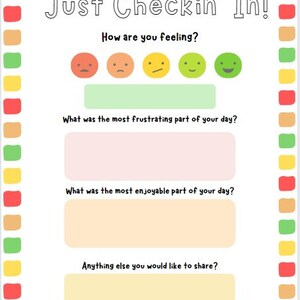 Daily Self-emotional Check-in Sheet for Self-reflection - Etsy