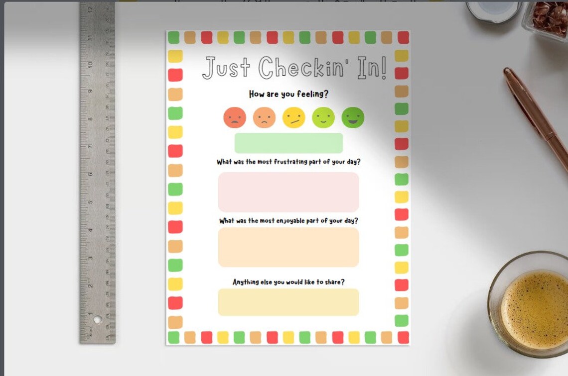 Daily Self-emotional Check-in Sheet for Self-reflection - Etsy