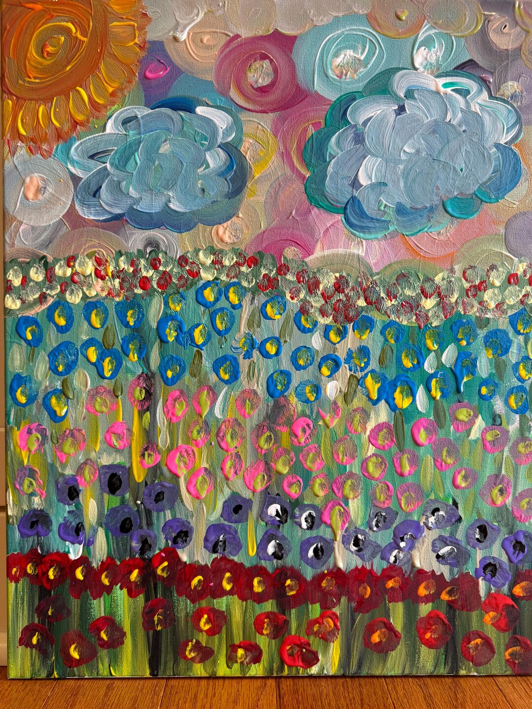 Abstract Wildflower Acrylic Painting, Landscape Art - Etsy