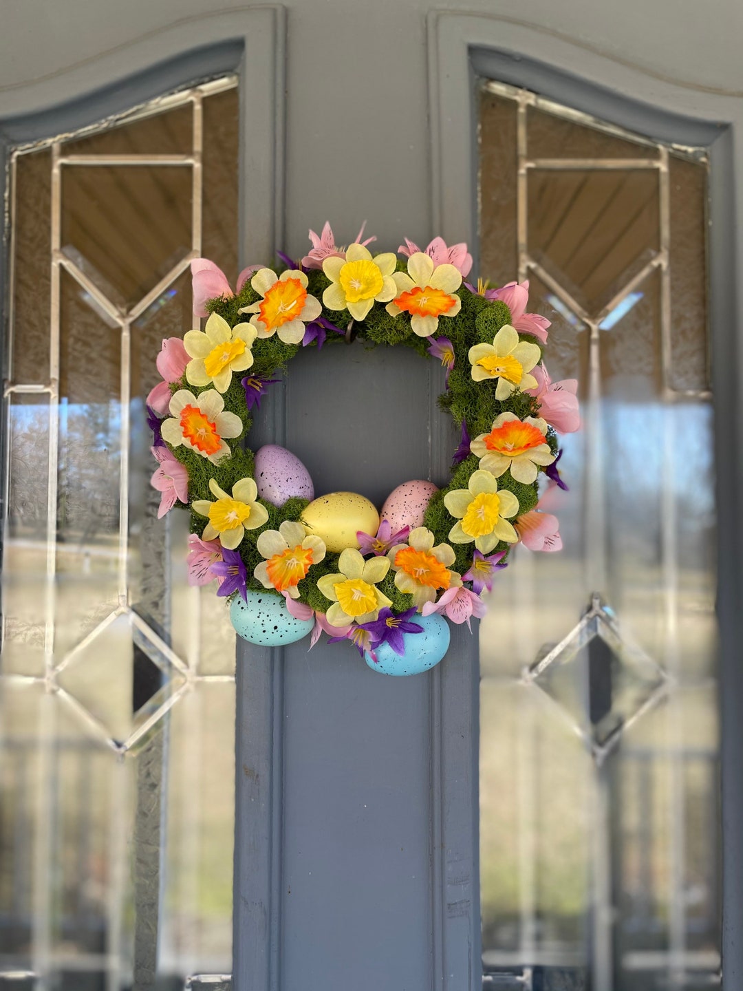Spring Wreath, Easter Wreath, Farmhouse Decor, Easter Decor, Kitchen ...