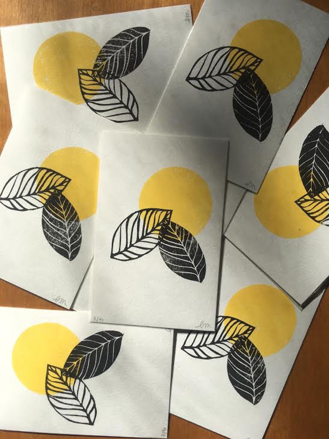 Linocut sunrise - Etsy