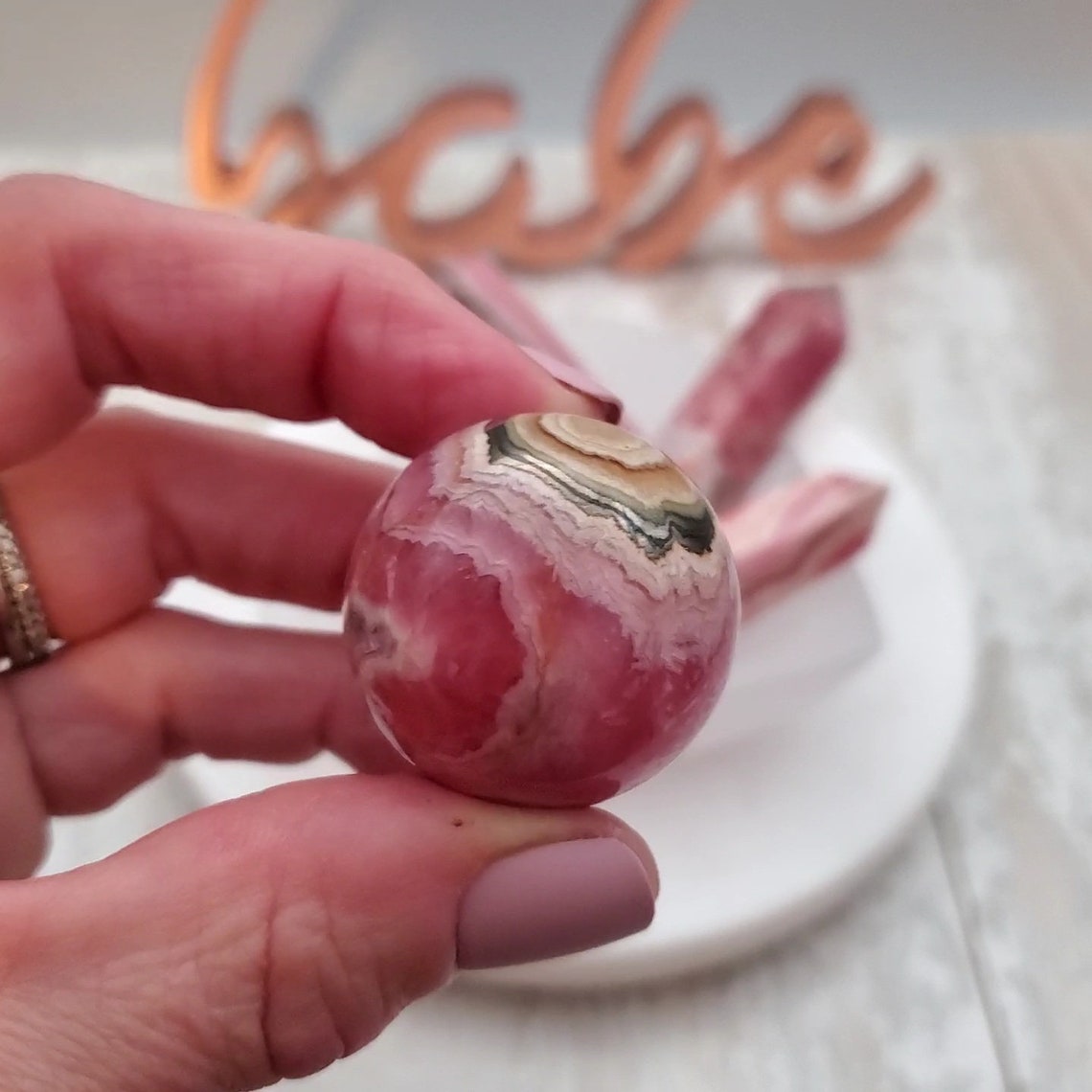 Stunning Banded Rhodochrosite Sphere Choose Your Own Rare - Etsy