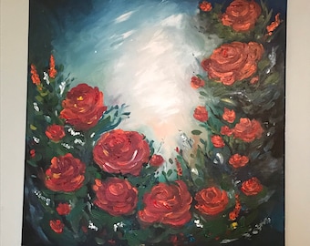 Where the Wild Roses Grow Abstract Painting, Original Art, Abstract Art ...