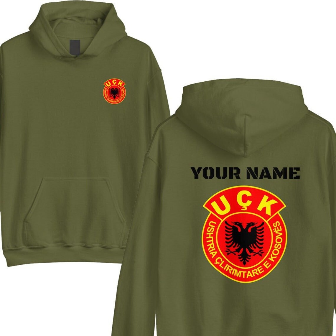 UÇK Emblem Your Name back Custom Personalized Unisex Adult Hoodie, UCK ...
