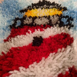 Lighthouse Rug: Handmade Rughooking Cottage Decor, Cute Colorful Ocean ...