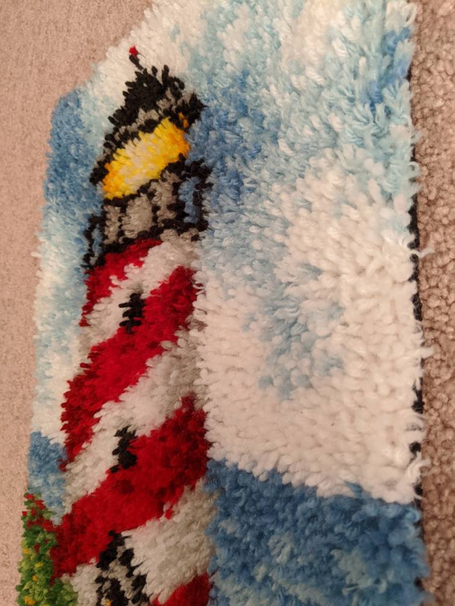 Lighthouse Rug: Handmade Rughooking Cottage Decor, Cute Colorful Ocean ...