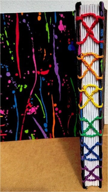 Hand-sewn Pride Paint Drip Coptic Journal Sketchbook - Etsy