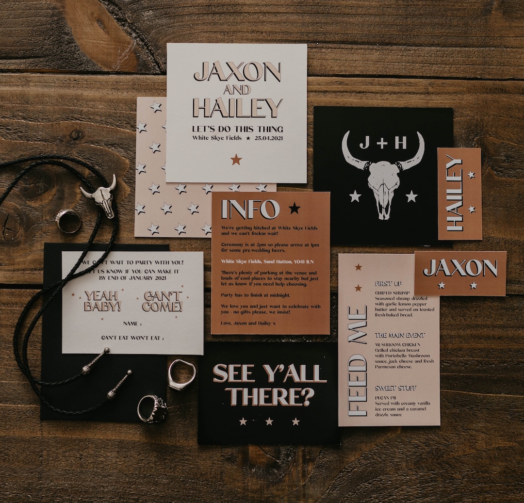 Texas Wedding Invitation Suite SAMPLE PACK please See Description for ...
