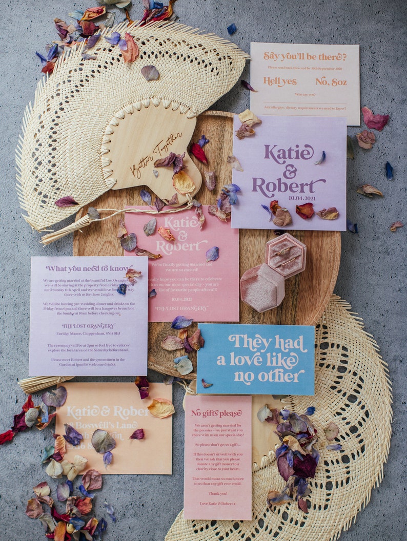 Devon Wedding Invitation Suite - Invitation, Info Card and RSVP - Etsy