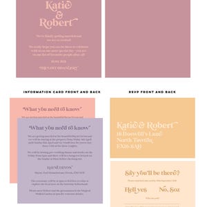 Devon Wedding Invitation Suite - Invitation, Info Card and RSVP - Etsy