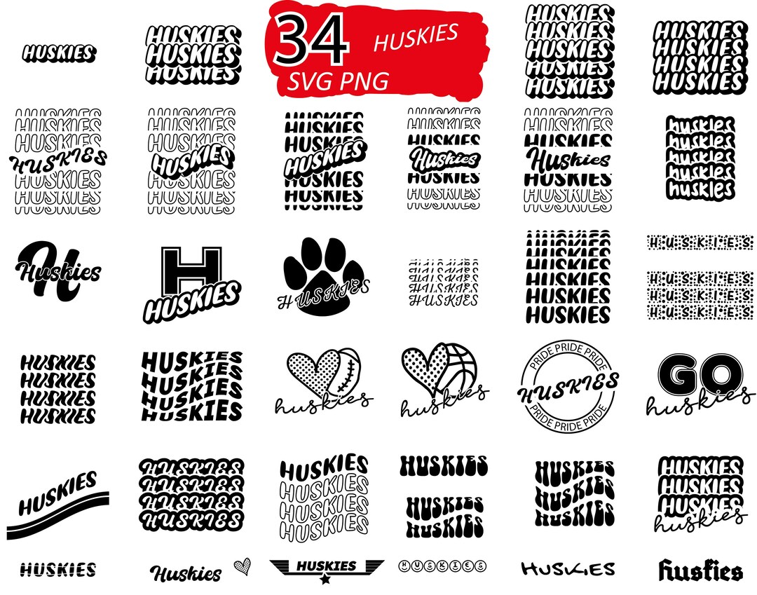 34 Bundle Huskies Svg, Mascot Svg, Basketball Svg, Instant Download ...