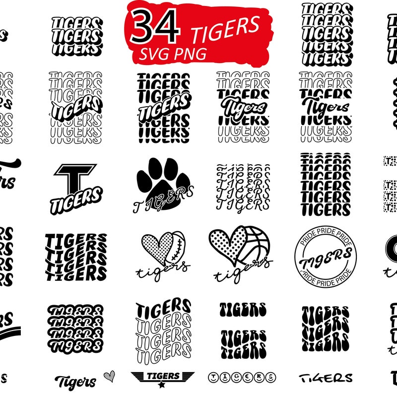 Tiger Font Svg - Etsy