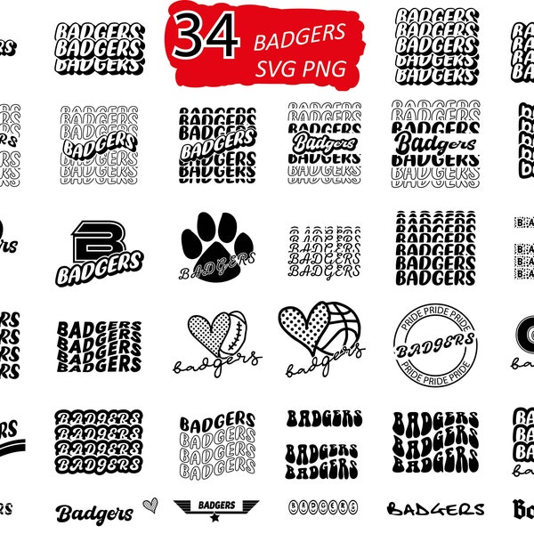 Badgers Svg - Etsy