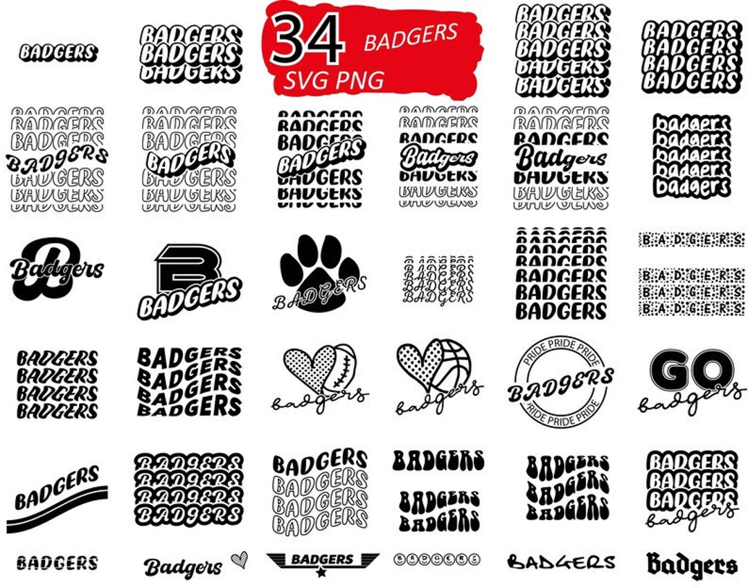Badgers in B Letter Design Png, Svg Files for Cricut, Svg for Shirts ...