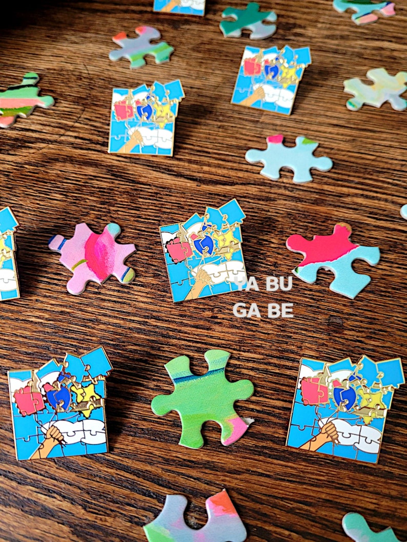 Jigsaw Puzzle Enamel Pin - Etsy