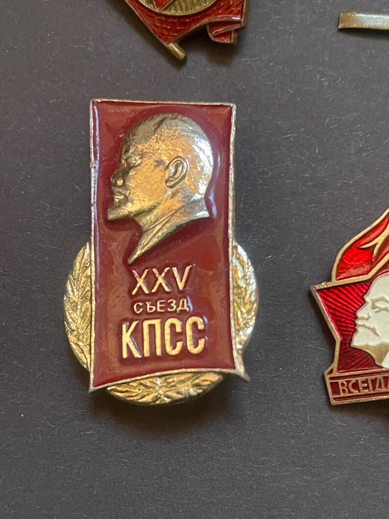 Vintage Soviet Pins Collection - Lenin & Komsomol Memorabilia - USSR ...