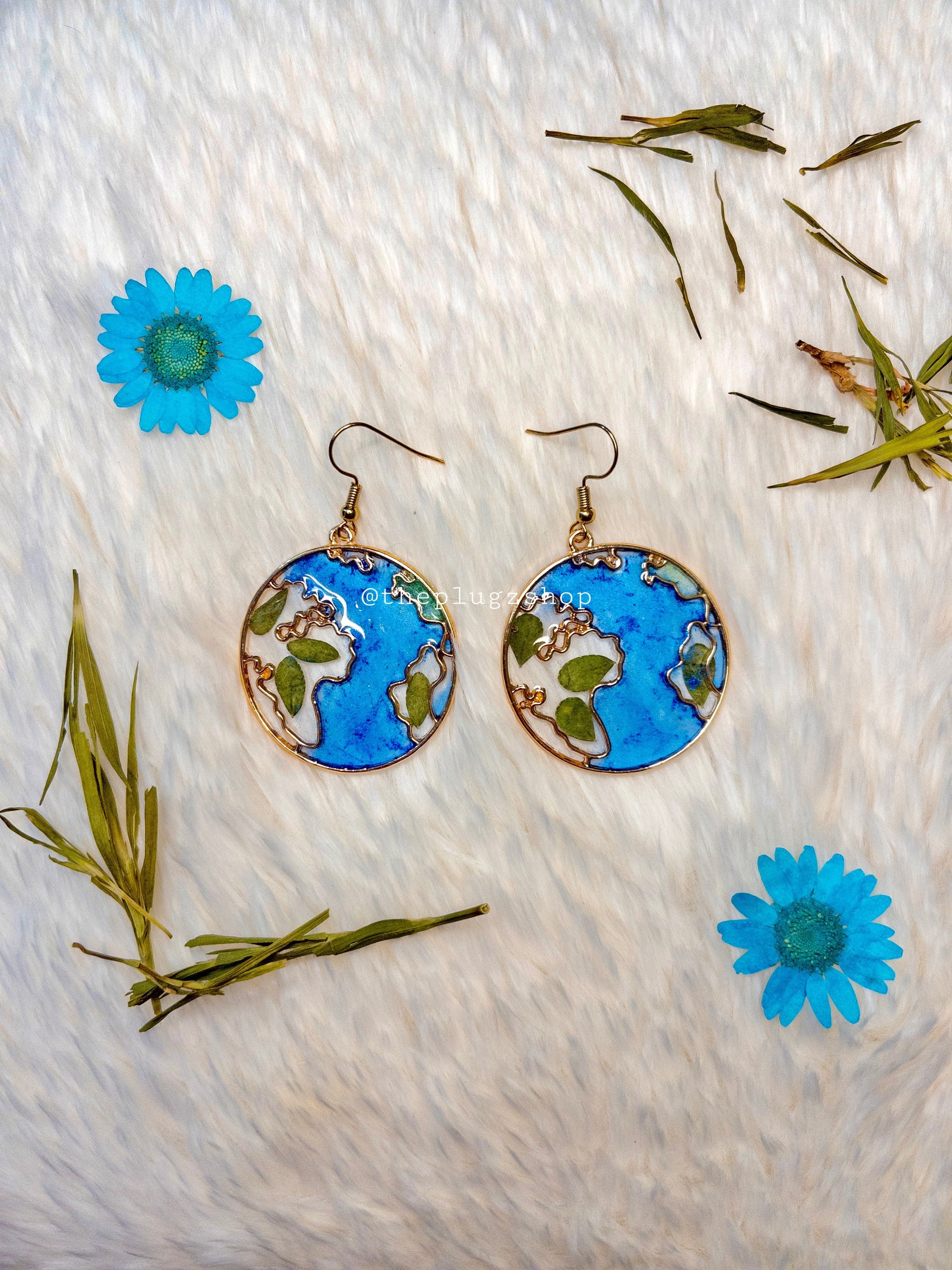 Earth Earrings Resin Earrings World Map Earrings Universe - Etsy