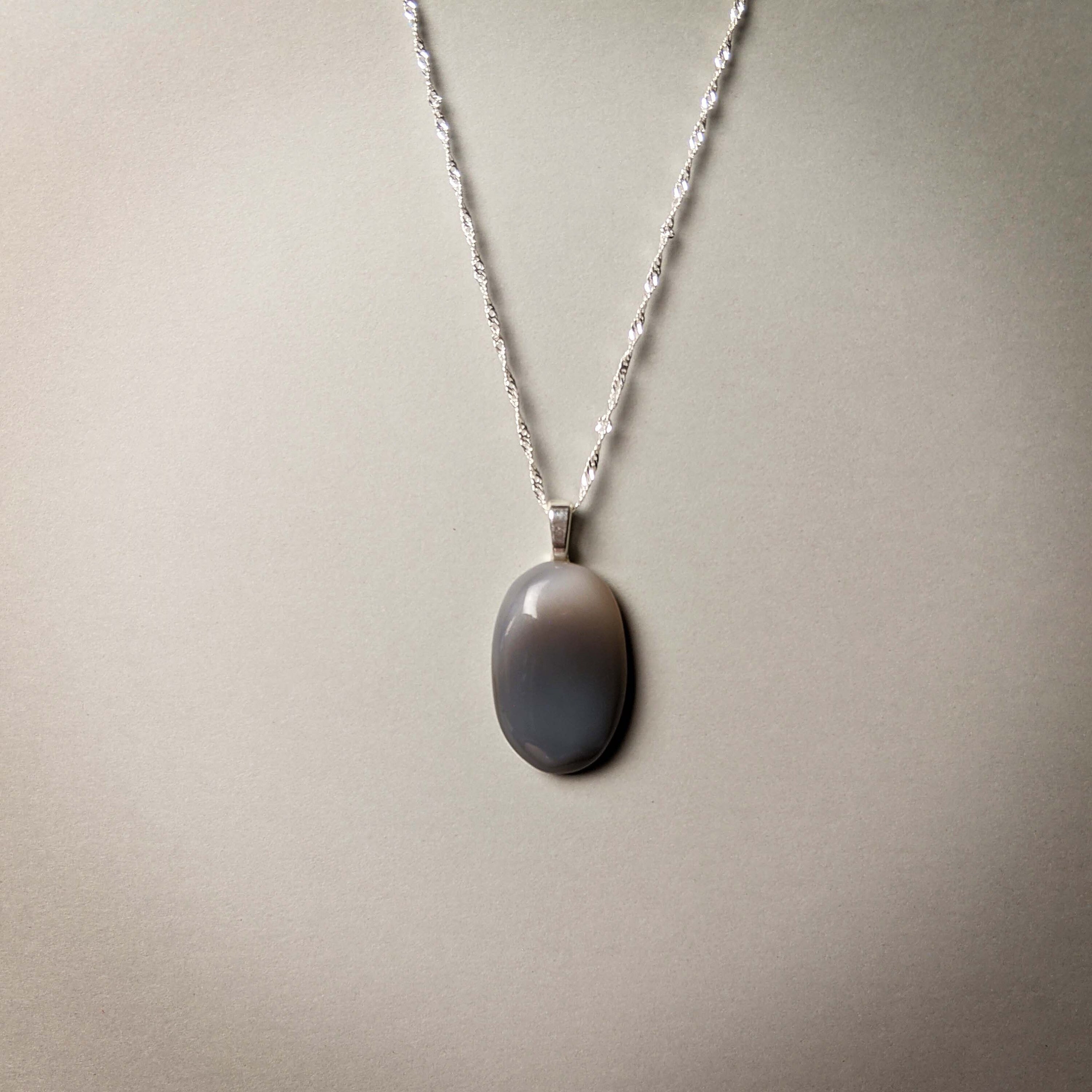 Oval Cabochon Gemstone Pendant Necklace - Etsy