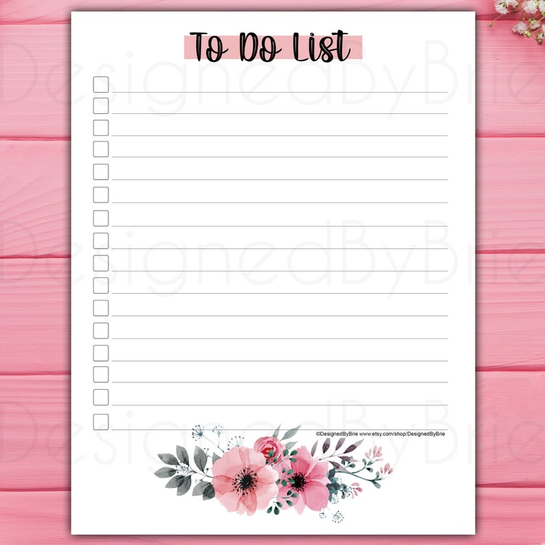 To Do List, Printable Planner, Organizer, Reminder Print at Home US ...