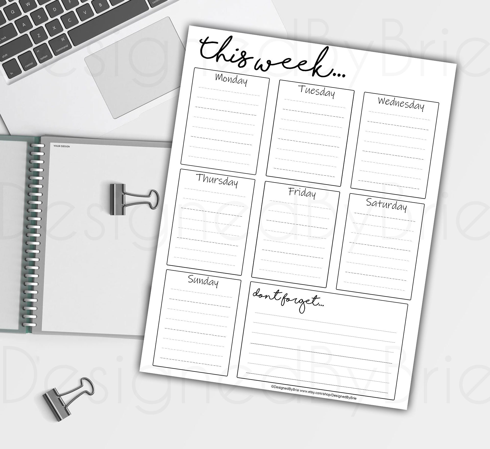 Weekly Printable Planner, to Do List, Organizer, Reminder Print at Home ...