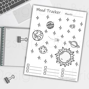 Space Mood Tracker, Great for Bullet Journals, Printable at Home, US ...
