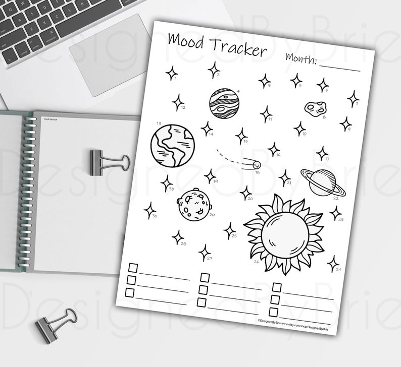 Space Mood Tracker, Great for Bullet Journals, Printable at Home, US ...